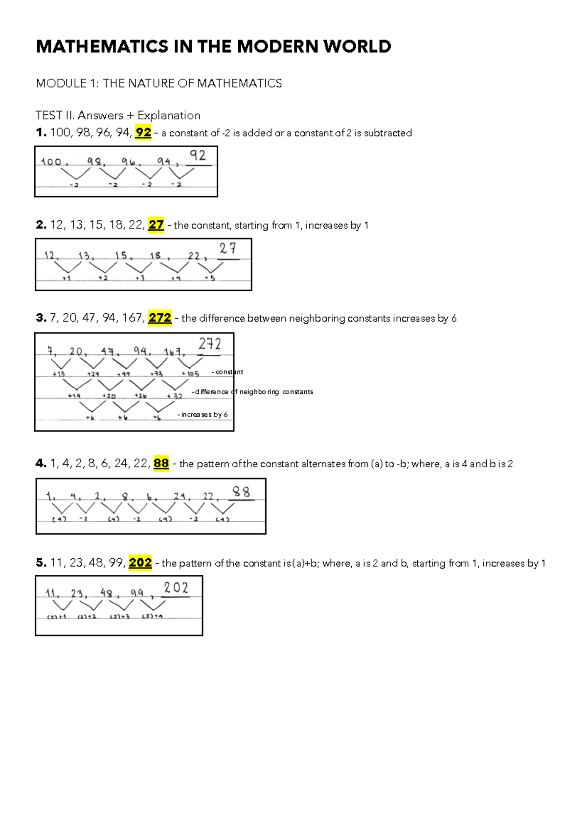 Mathematics In The Modern World Module 1 Test 2 Answers And Explanation Mathematics In The