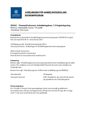 Formelblad till tenta - efi252 - Studocu