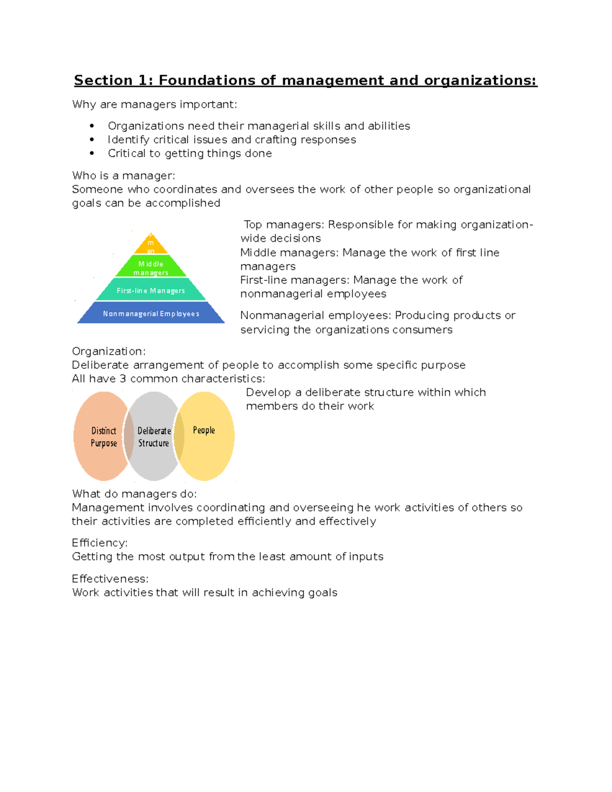 Section 1 - Summary Business management - Section 1: Foundations of ...
