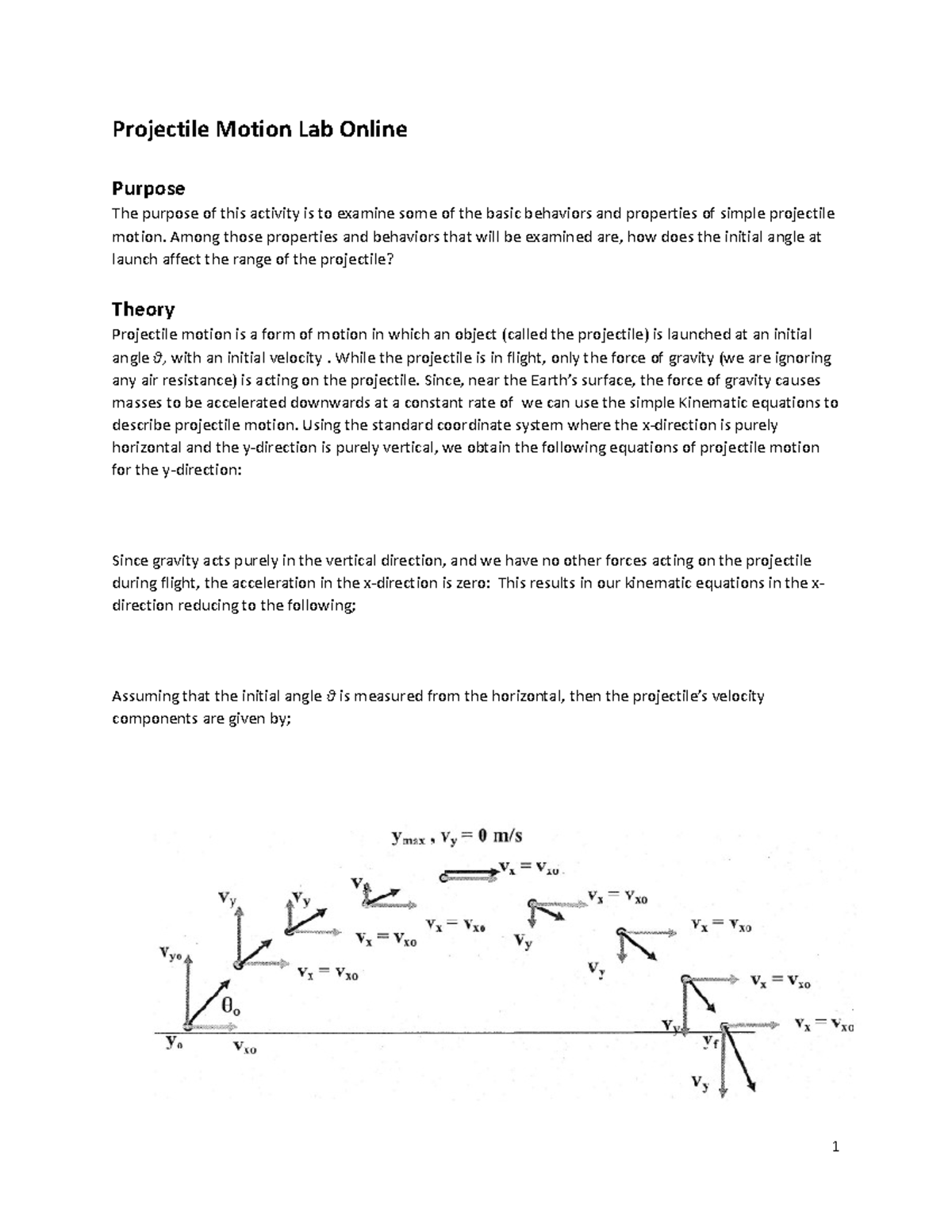 Fall2023 Projectile Motion Lab Online-1 - Projectile Motion Lab Online ...