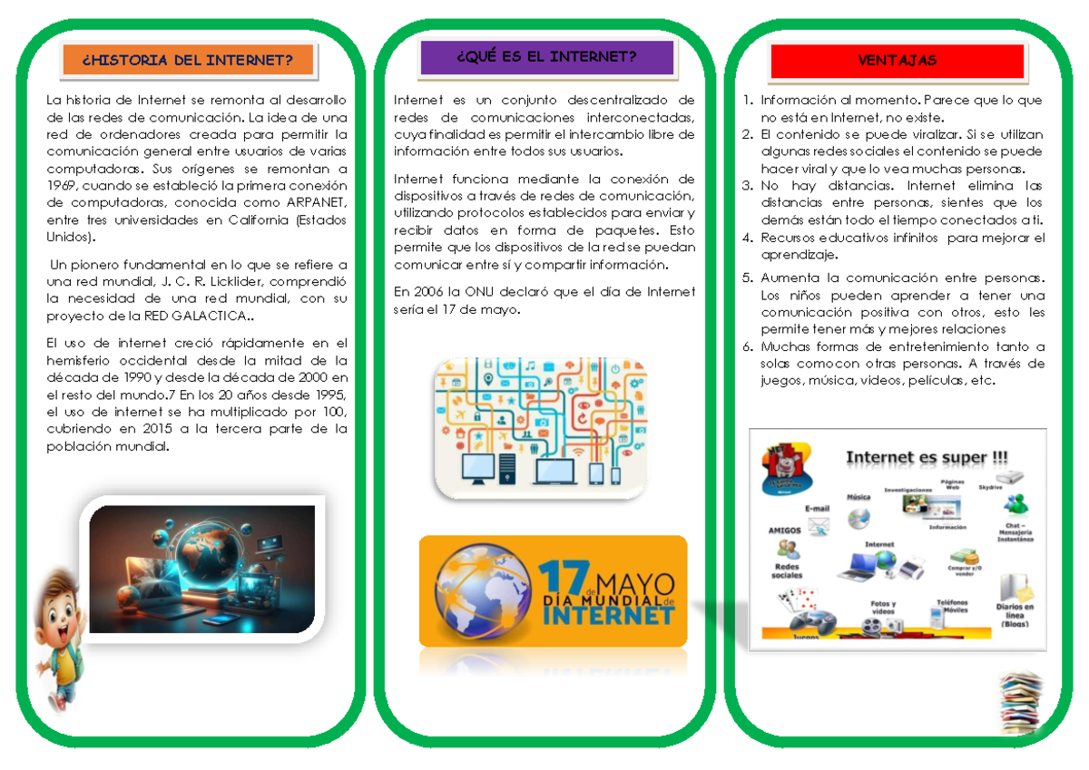 Triptico DE LA Historia DEL Internet - La historia de Internet se ...