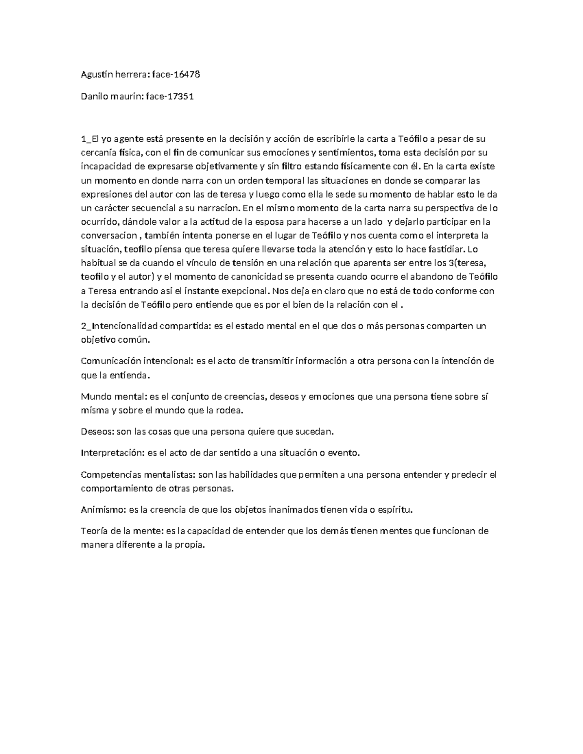 el yo agente (teofilo) - Agustin herrera: face- Danilo maurin: face- 1 ...