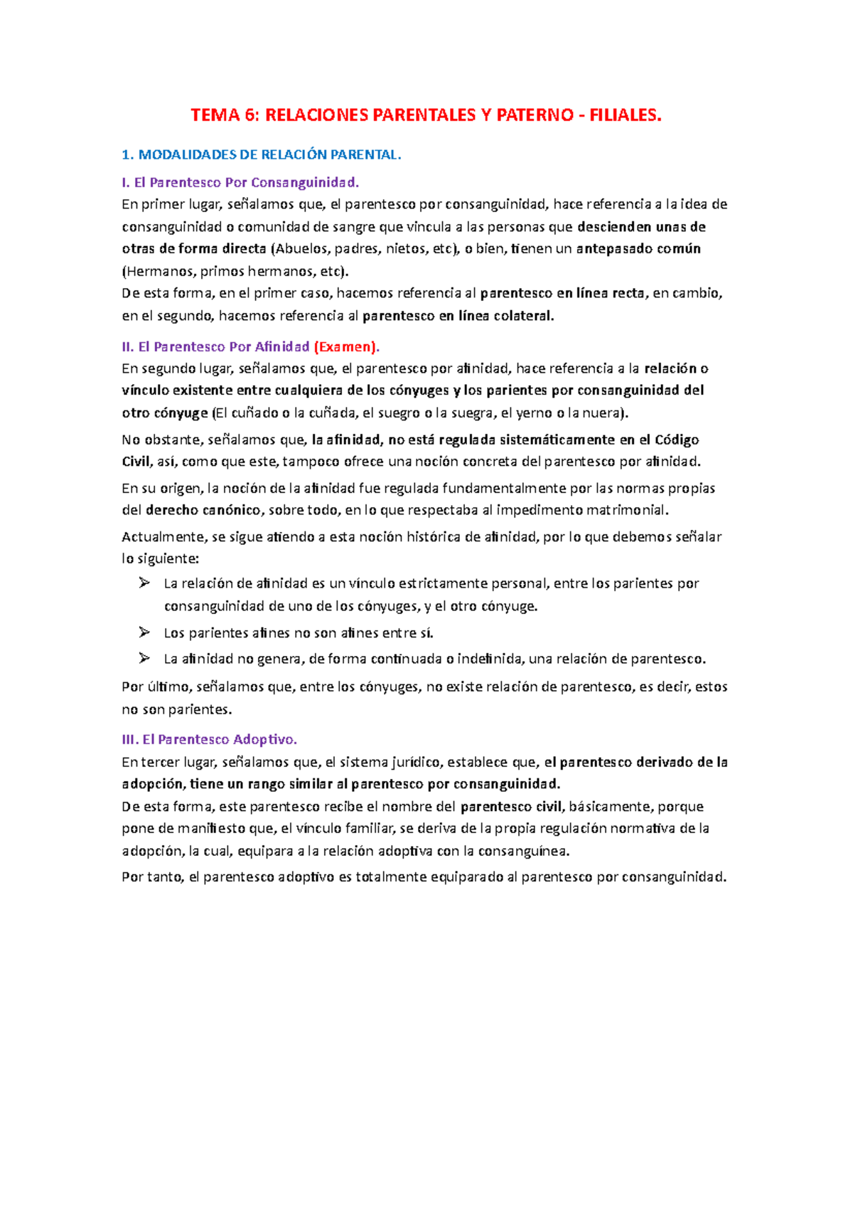 Tema 6 - Relaciones Parentales y Paterno - Filiales - TEMA 6 ...