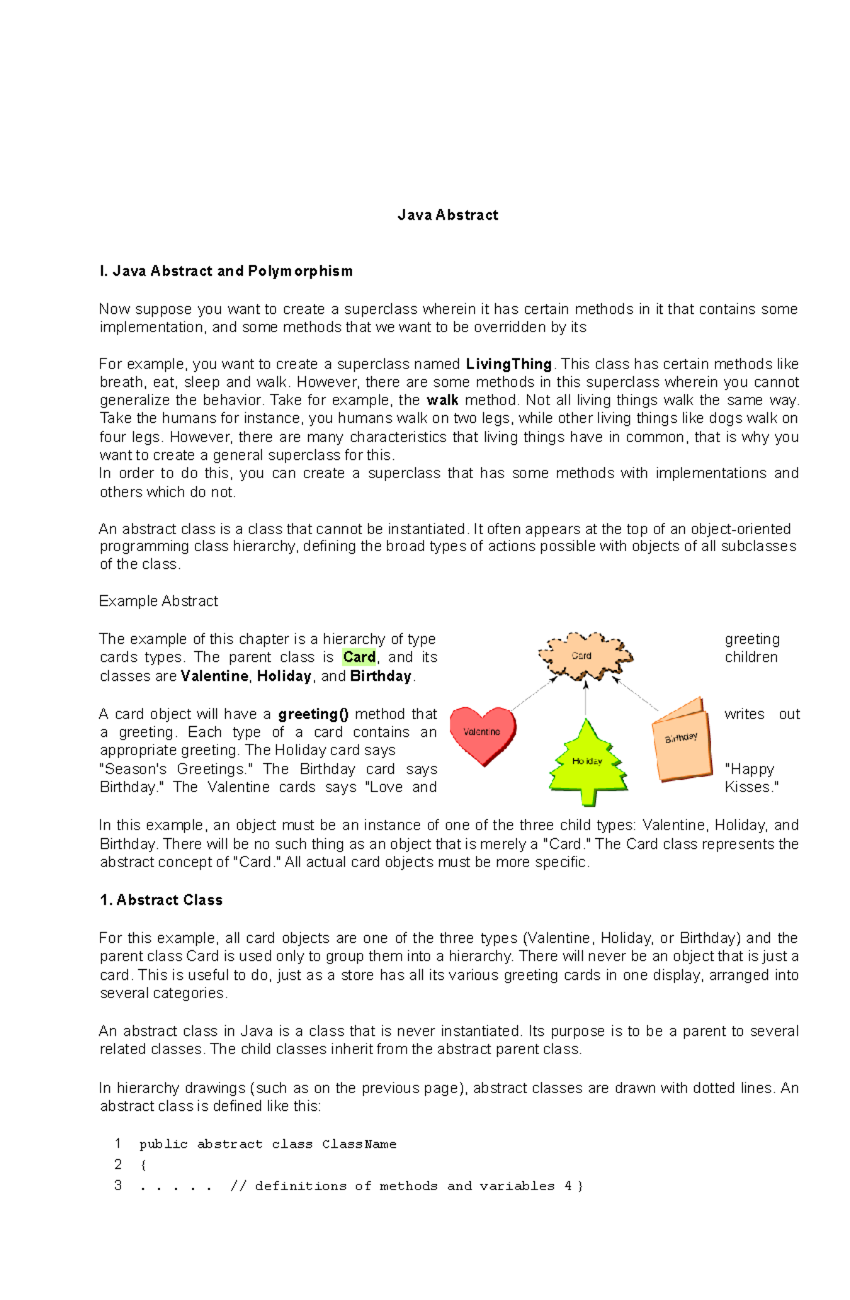 Java Abstract Java Abstract And Polymorphism Now Suppose You Want To