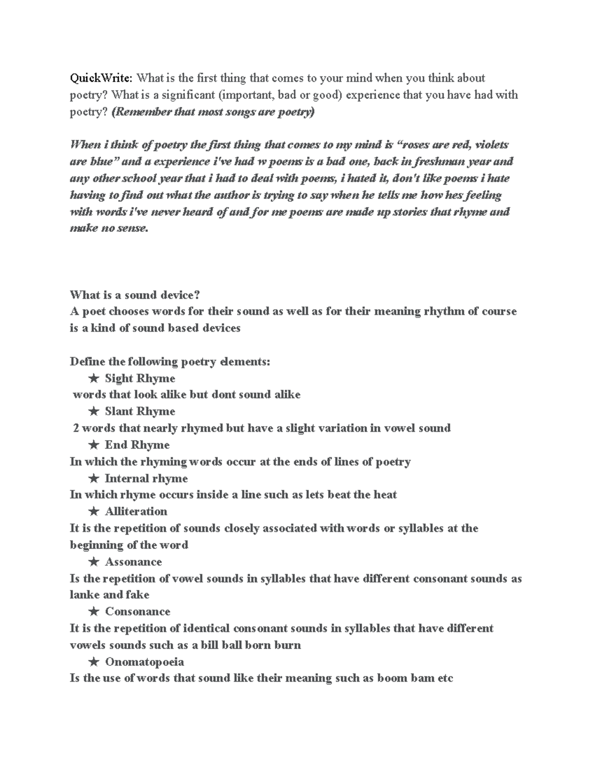 Copy of Unit 3 Week 1 5th period - QuickWrite: What is the first thing that comes to your mind ...