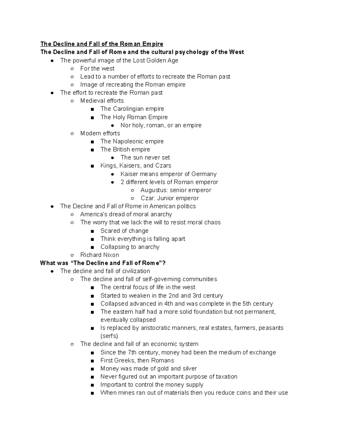 Humanities Unit 4 - Unit 4 Study Guide - The Decline and Fall of the ...