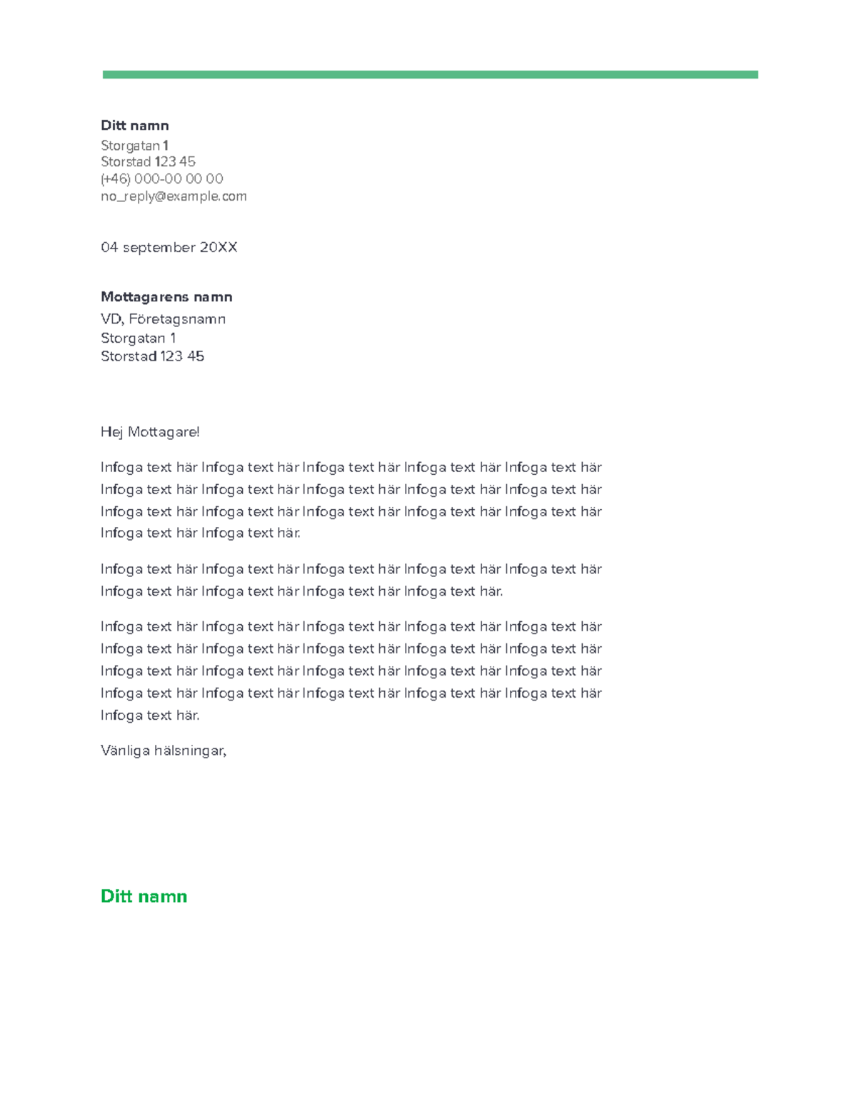 Brev - gducwbsdnbcsn cwdfjehbwfhewfvew mbf - Ditt namn Storgatan 1 ...