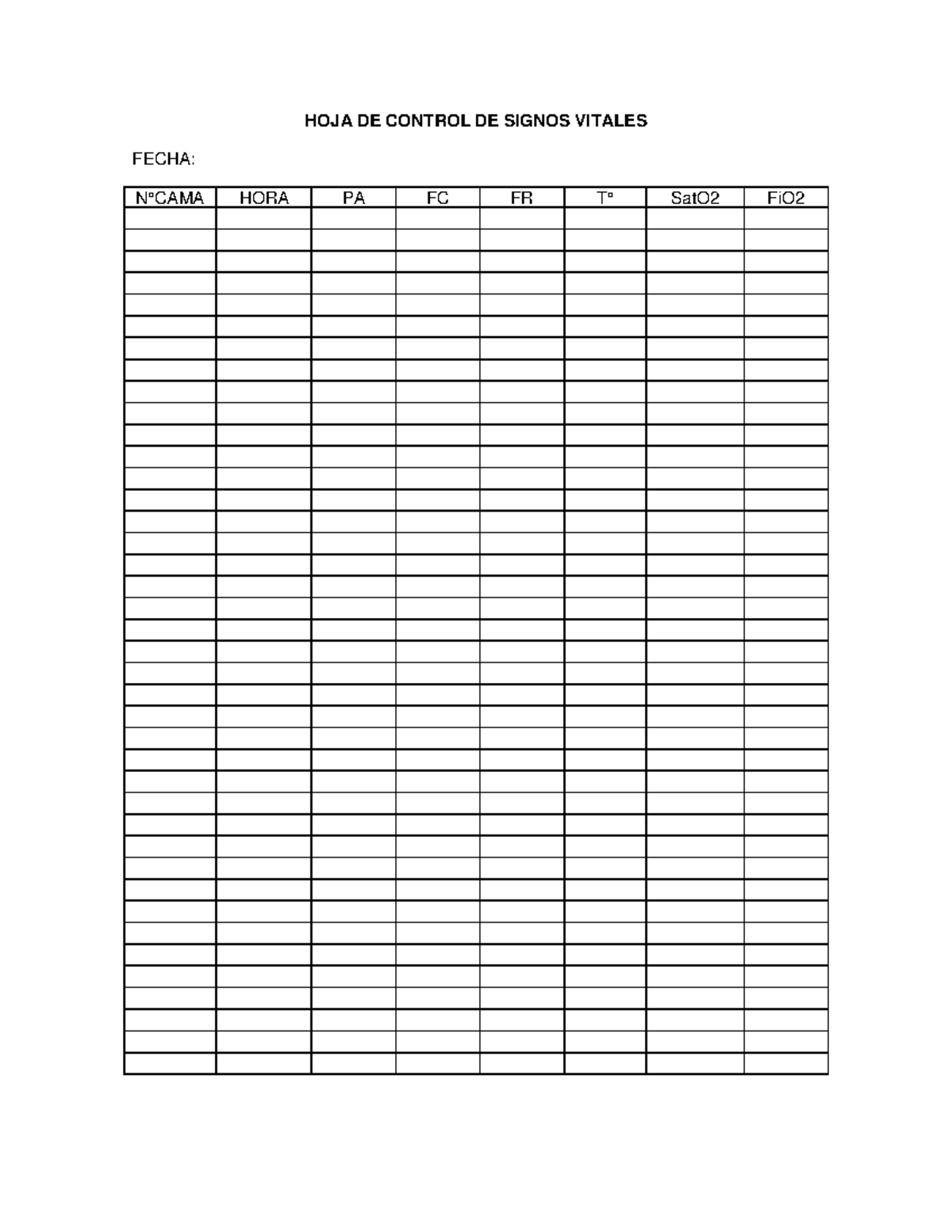HOJA DE Control DE Signos Vitales - relacion medico paciente - HOJA DE CONTROL DE SIGNOS VITALES ...