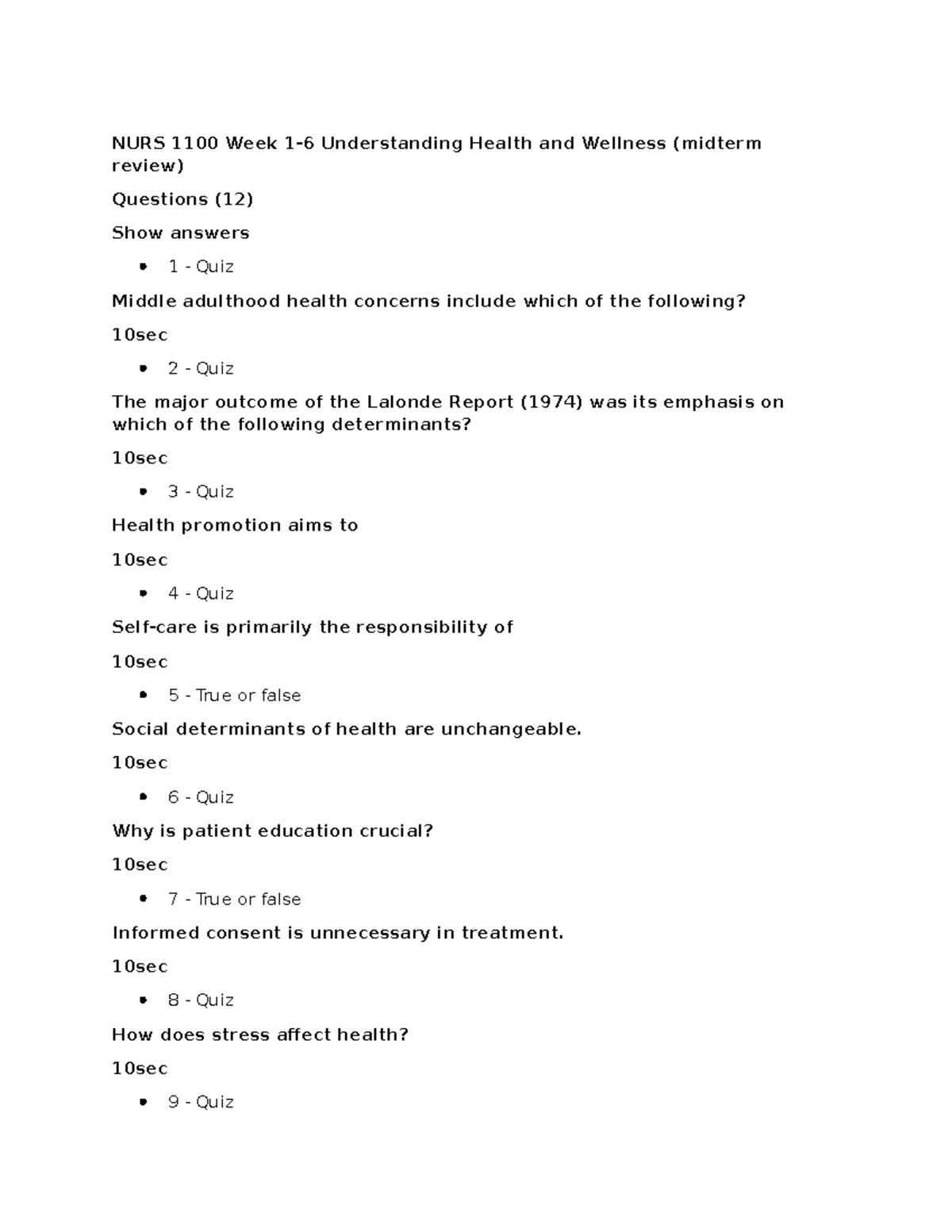 NURS 1100 Week 1 - Development of Self as Nurse Application of John’s ...