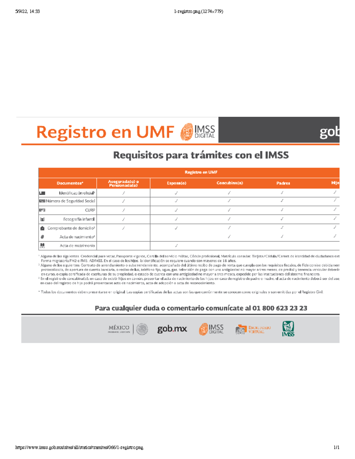 1-registro - Registro en UMF IMSS - Seguridad Social - 5/9/22, 14:33 1 ...