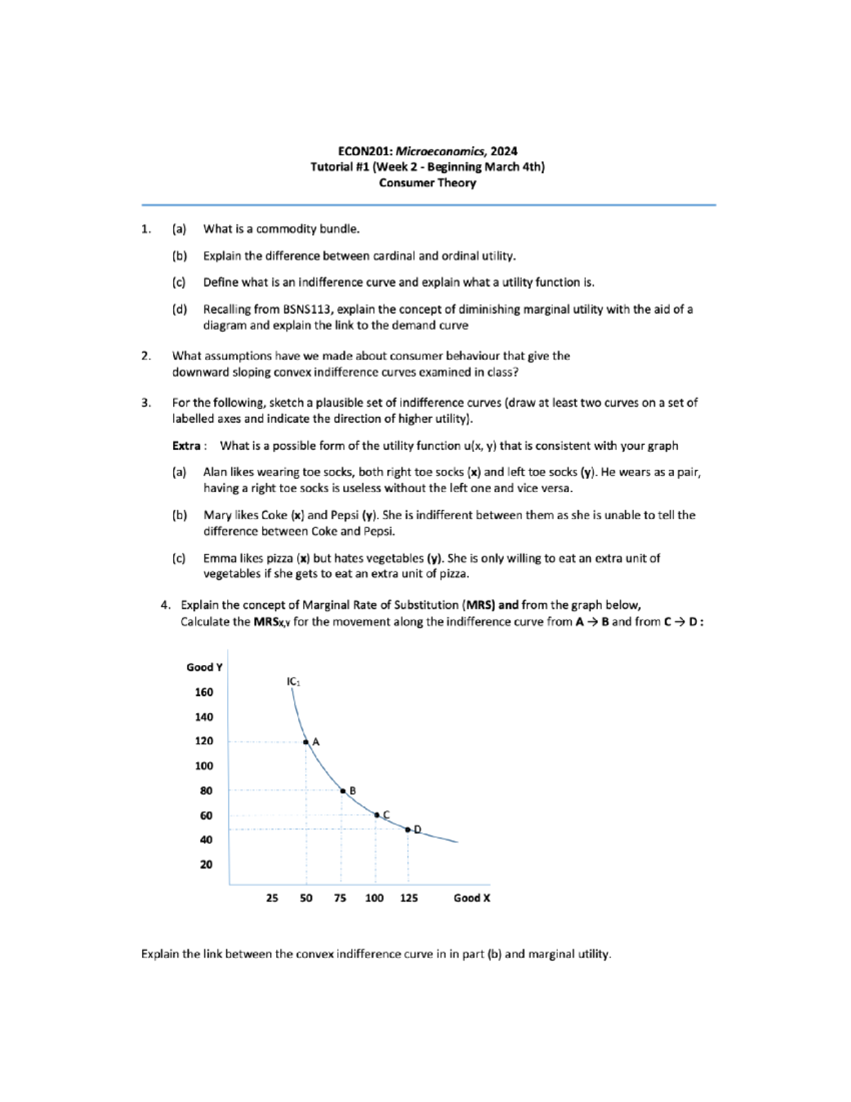 ECON201 Tutorial 1 - Introduction to Microeconomics - Studocu