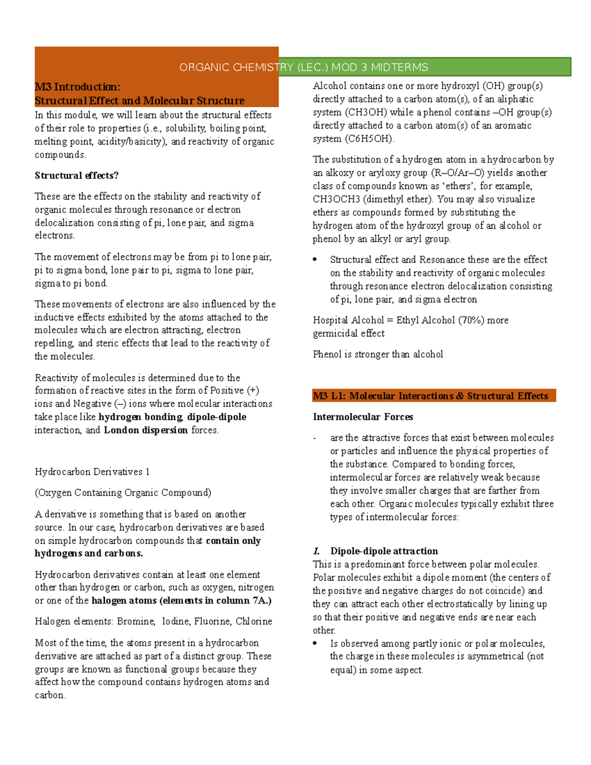 M3- Lessons - M3 Introduction: Structural Effect and Molecular ...