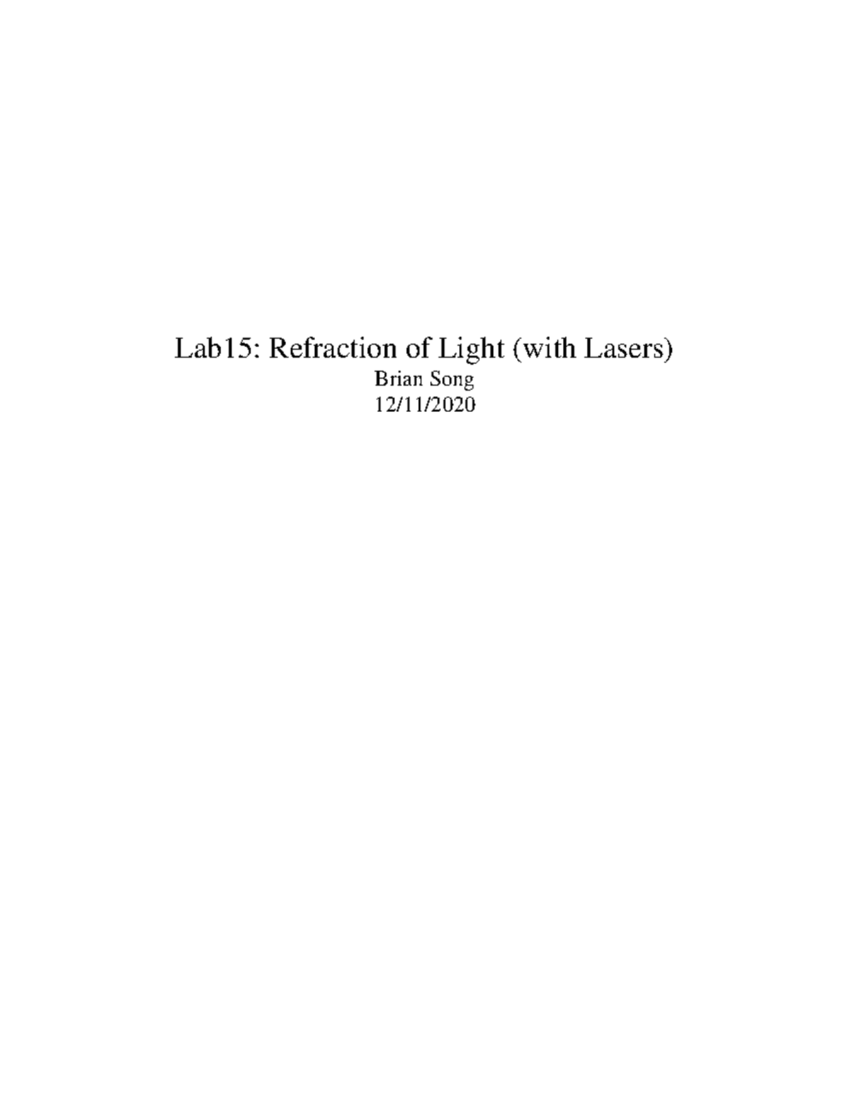 lab report graded 1 refraction assignment university physics - Lab15 ...