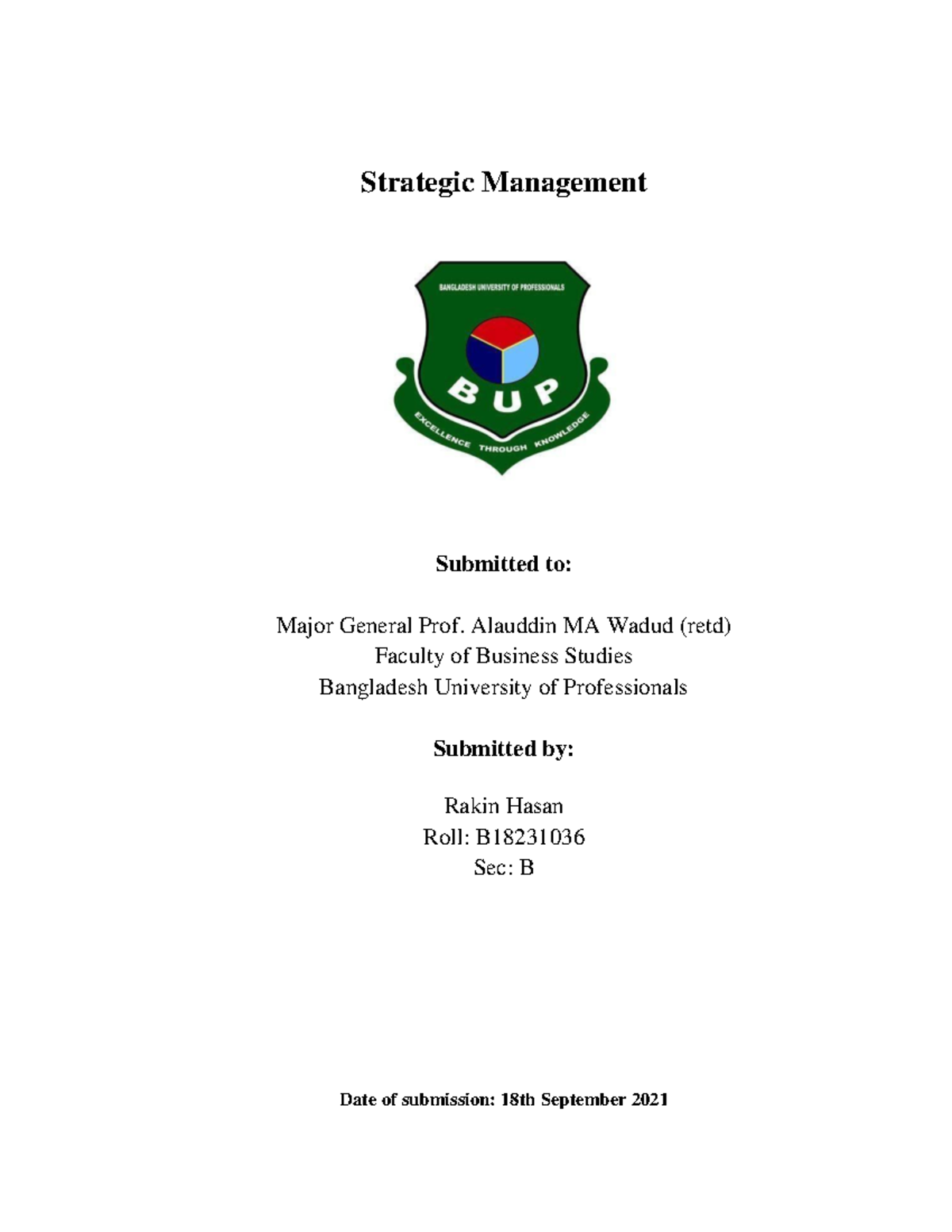 B18231036 Strat Mgt - Best Buy vpr Matrix case study - Strategic ...
