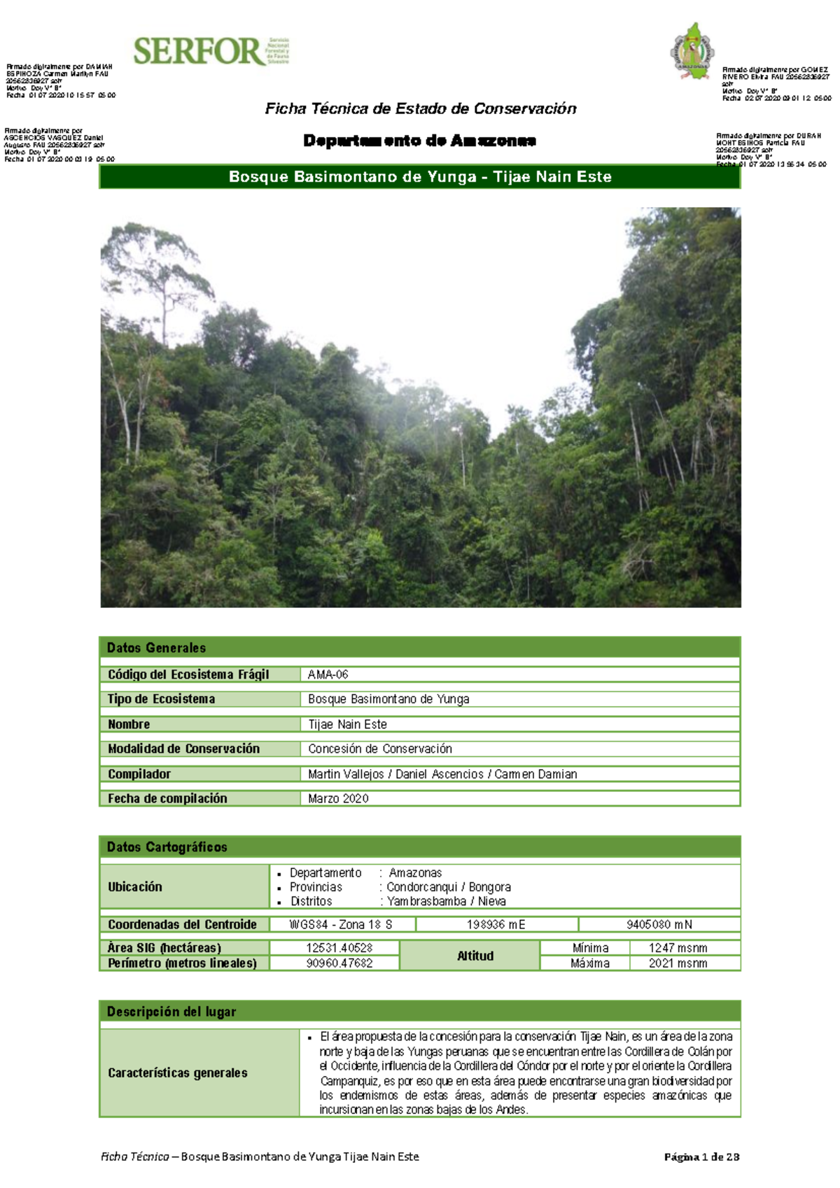 Bosque basimontano de yunga - Ficha Técnica de Estado de Conservación ...