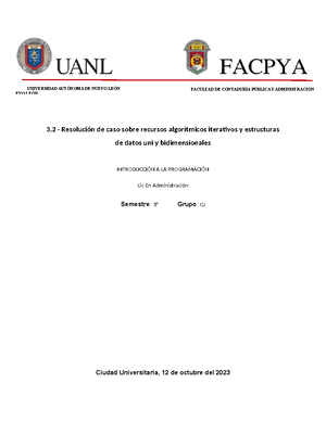 Actividad de aprendizaje 1.1 Resumen acerca de Algoritmos ...