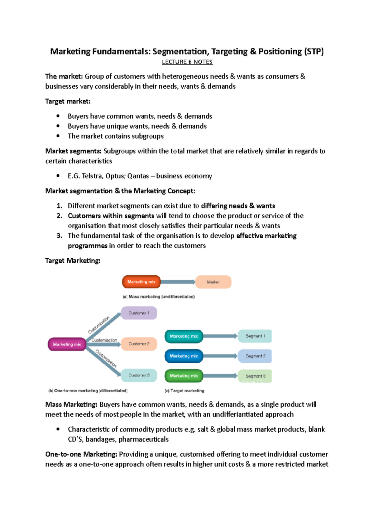 Marketing Fundamentals (LEC 6) - Marketing Fundamentals: Segmentation ...