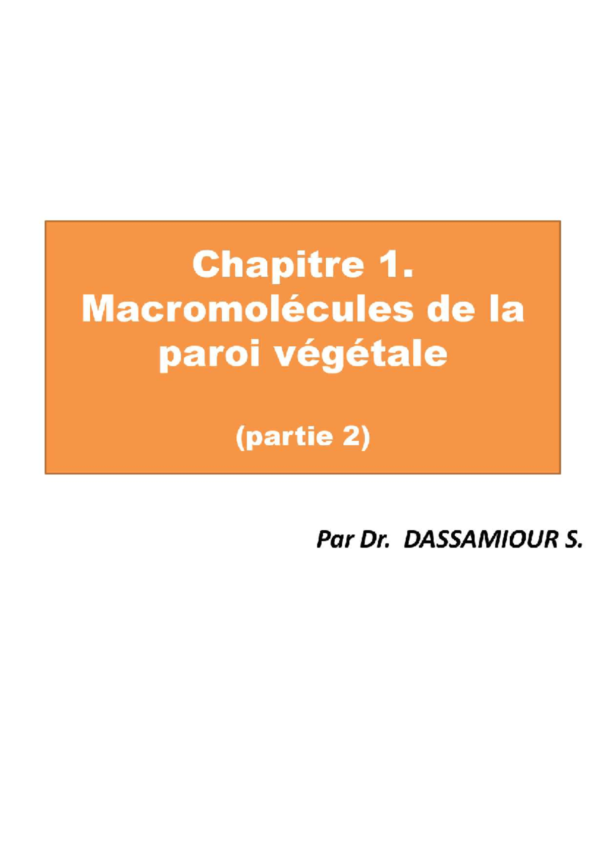 Chapitre i partie cours 2 - Substances d’origine végétale - Studocu