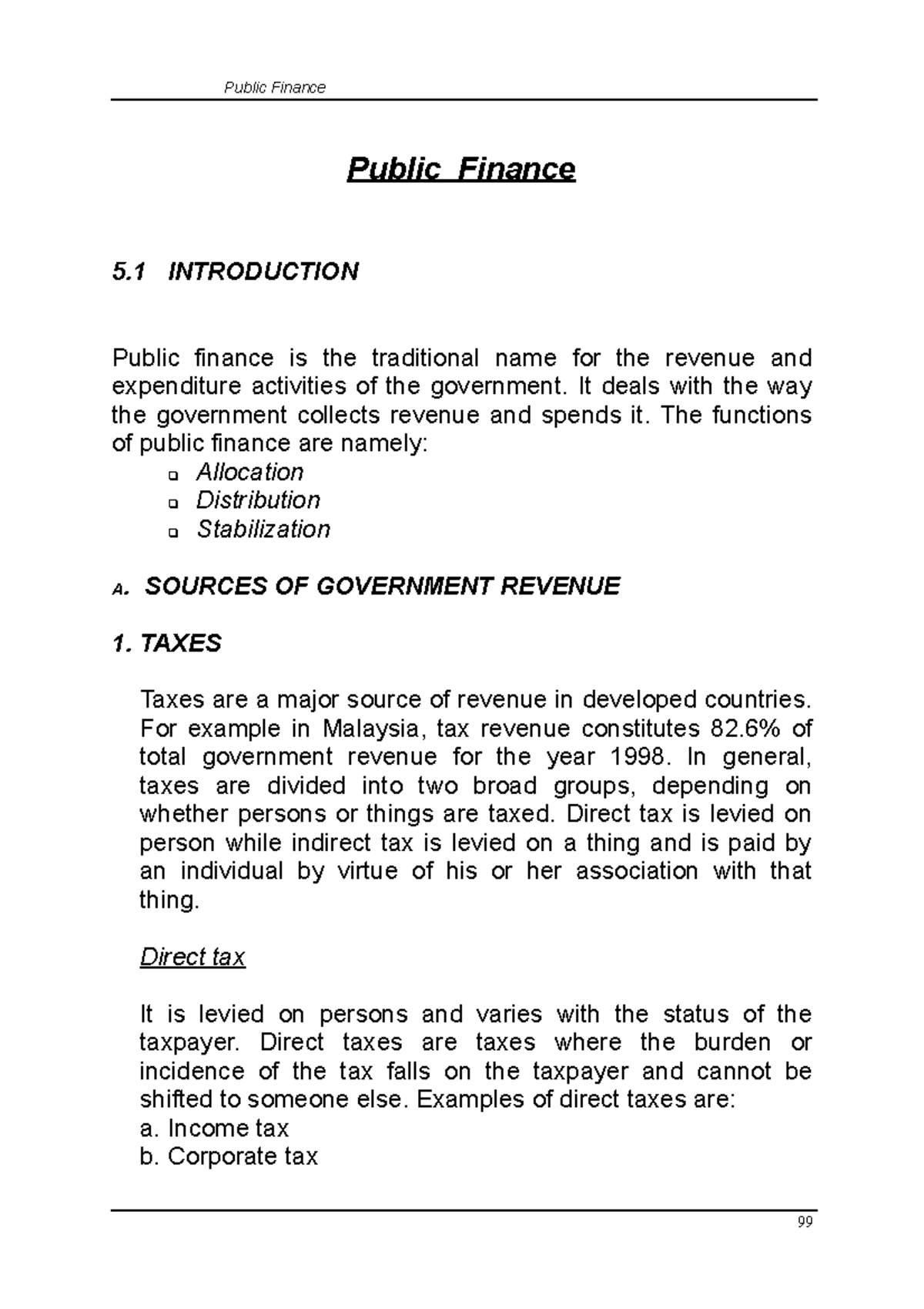 Macroeconomics Chapters 3 - Notes Public Finance - Public Finance 5 ...