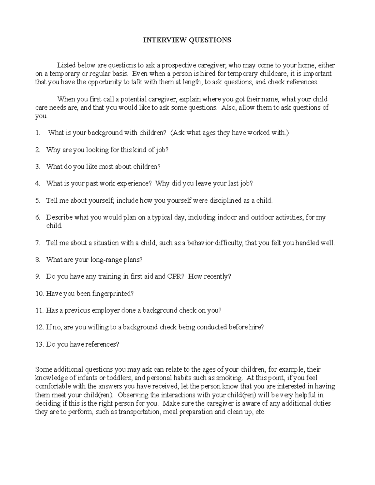 Interview Questions - peds lecture notes - INTERVIEW QUESTIONS Listed ...
