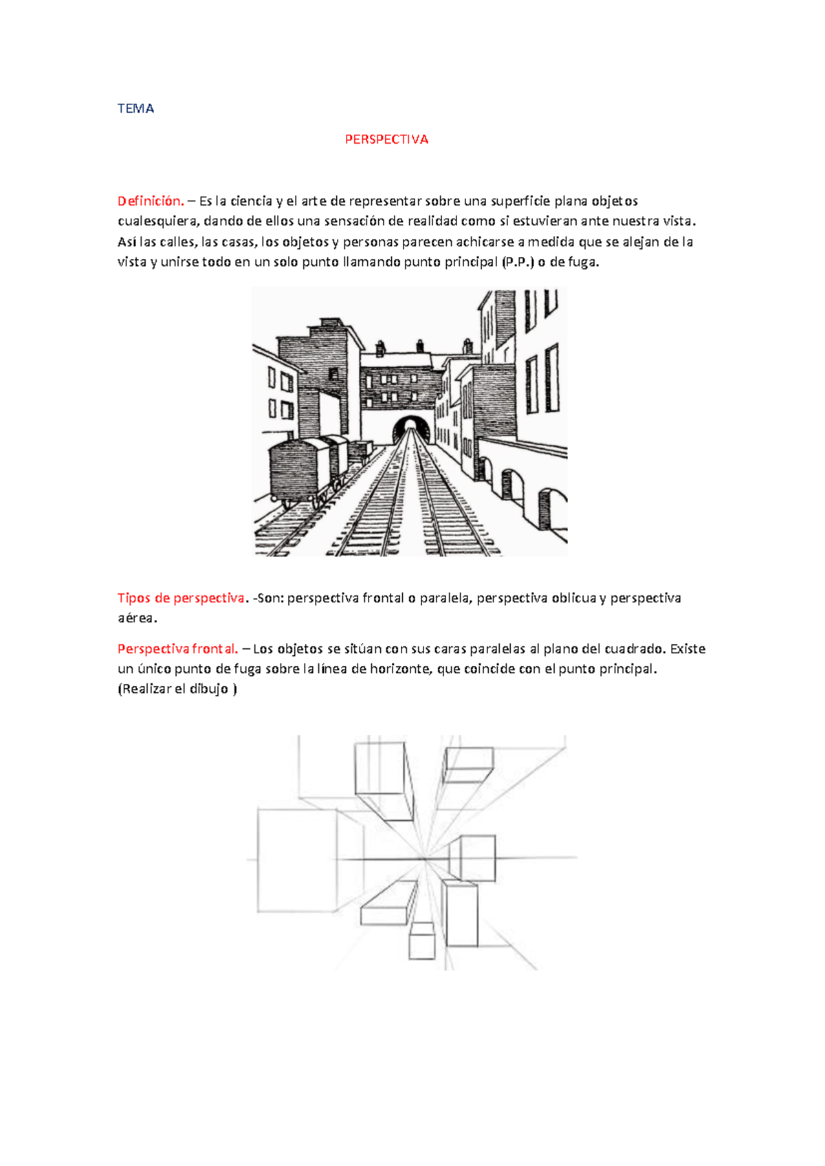 TEMA Perspectiva Conica - TEMA PERSPECTIVA Definición. – Es la ciencia ...