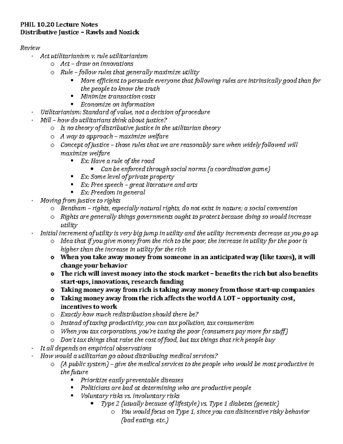 PHIL 10.20 (L) Rawls - Prof. Jonathan Anomaly - PHIL 10 Lecture Notes ...