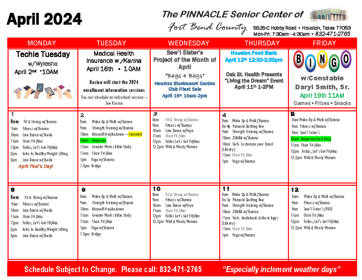 2024-04-01 The Pinnacle Senior Center Of Fort Bend County - y Techie ...