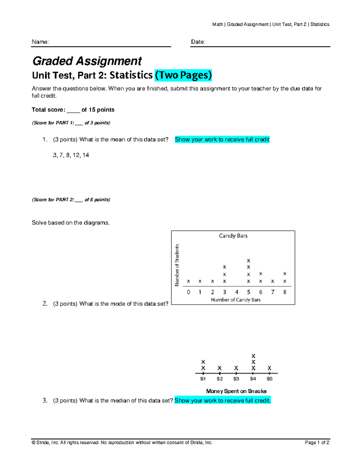 5.10 Graded Assignment Statistics - Part 2 TGA - Math | Graded ...