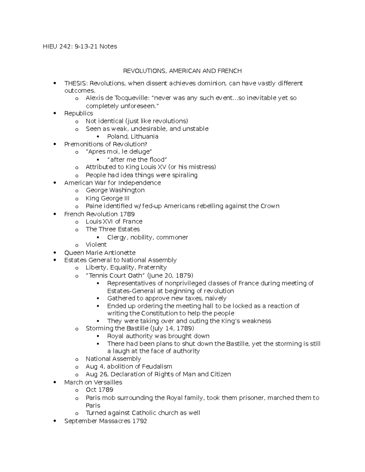 9-13-21 Notes - Vejas Gabriel Liulevicius - HIEU 242: 9-13-21 Notes ...