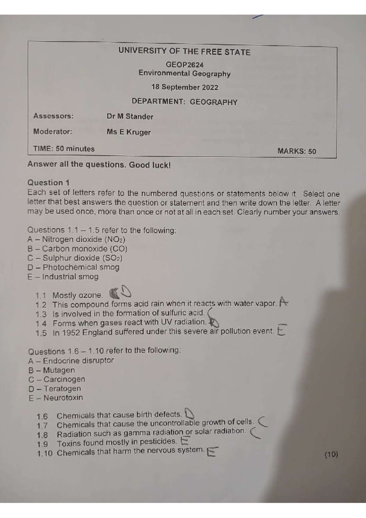 TEST 1 TEST 2 TEST 3 - GEOP2624 - Studocu