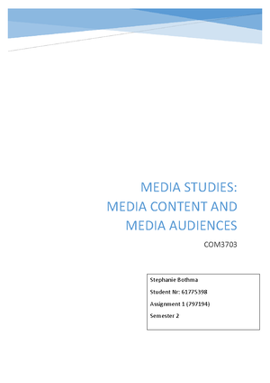 DPR1507 Assignment 1 - DPR1507 ASSIGNMENT 1 DUE DATE: 20220912 23 ...