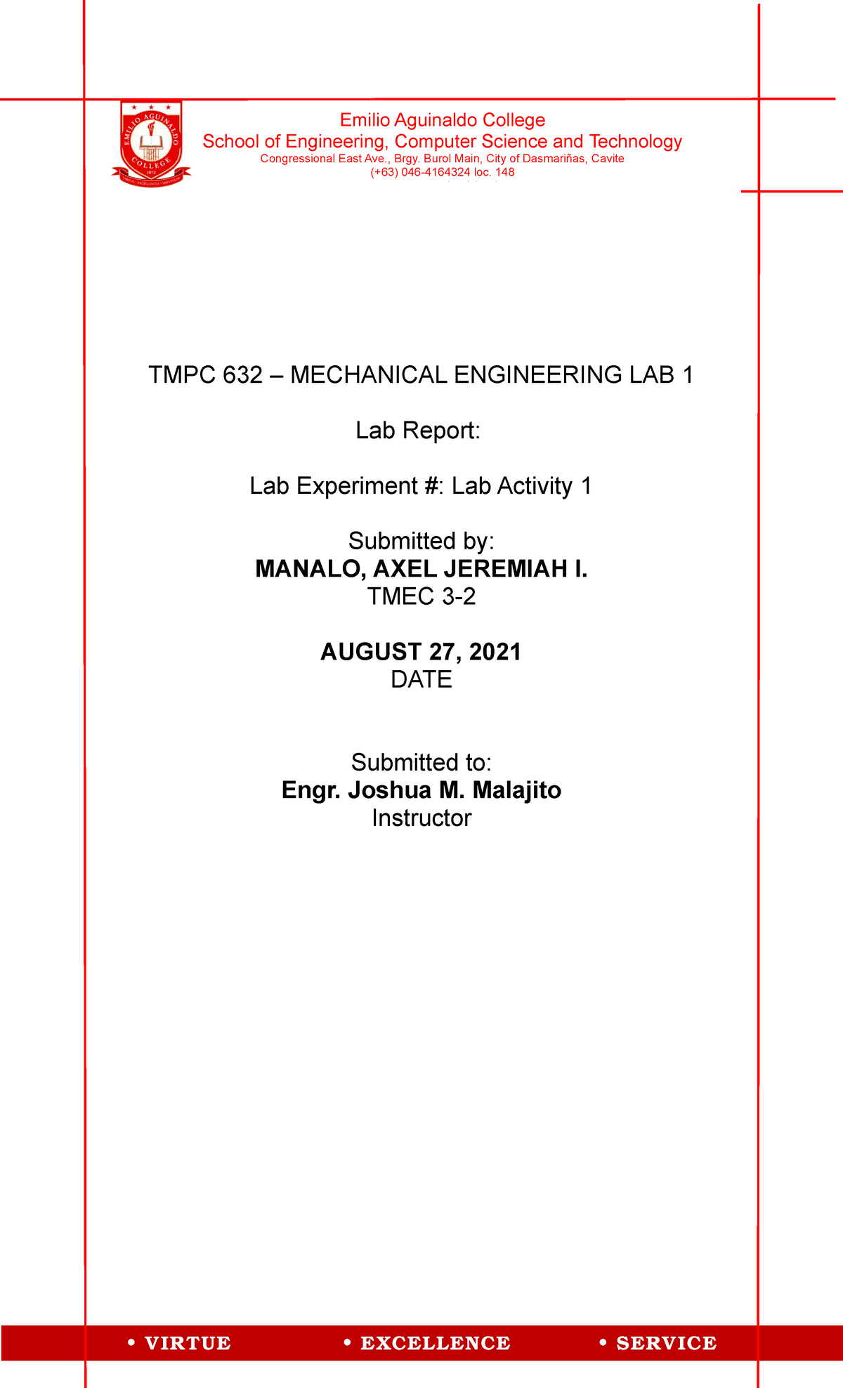 Manalo-ME-LAB1 EXP1r3 - TMPC 632 – MECHANICAL ENGINEERING LAB 1 Lab ...