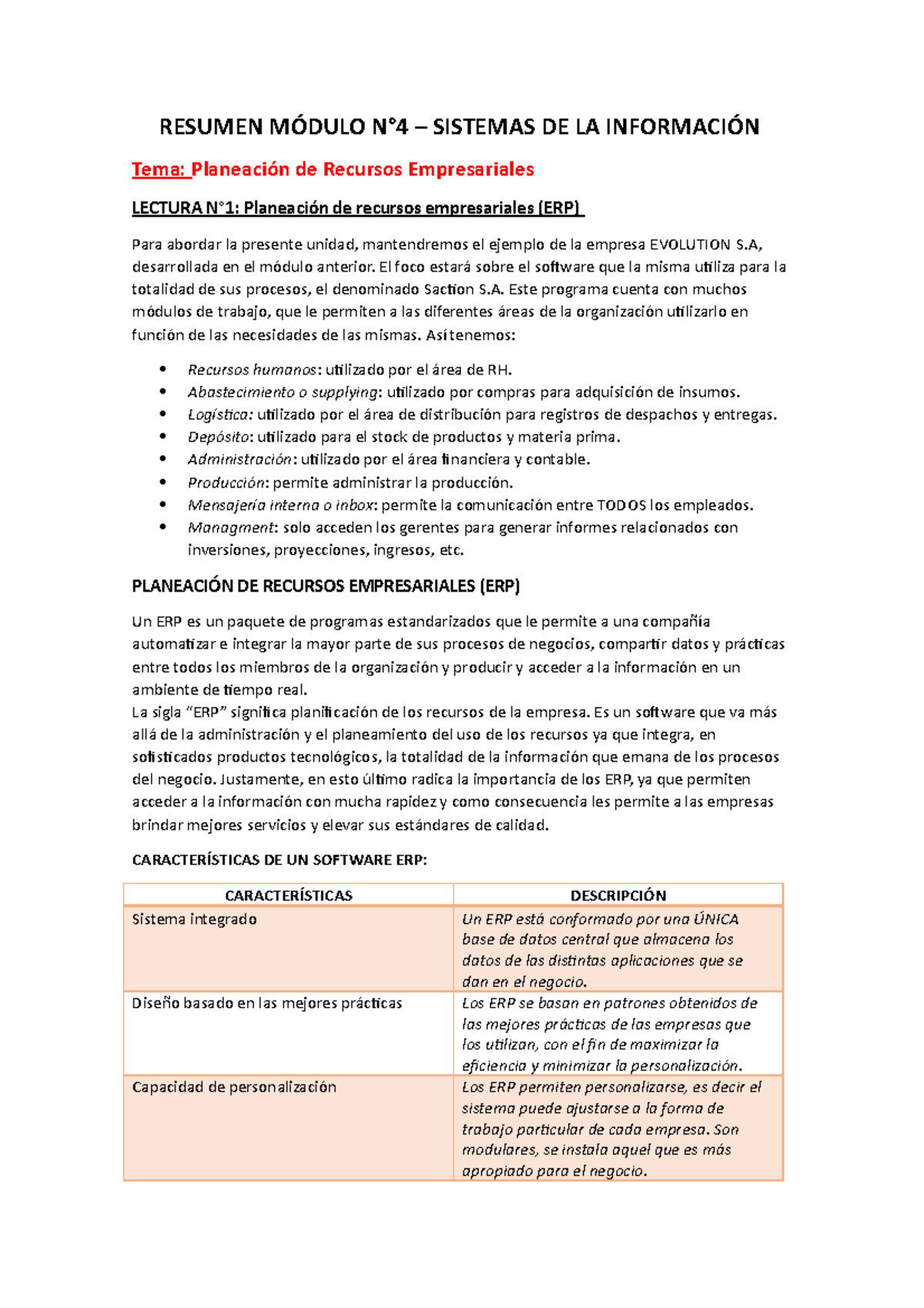 Resumen M4 - Sistemas información - RESUMEN MÓDULO N°4 – SISTEMAS DE LA INFORMACIÓN Tema ...