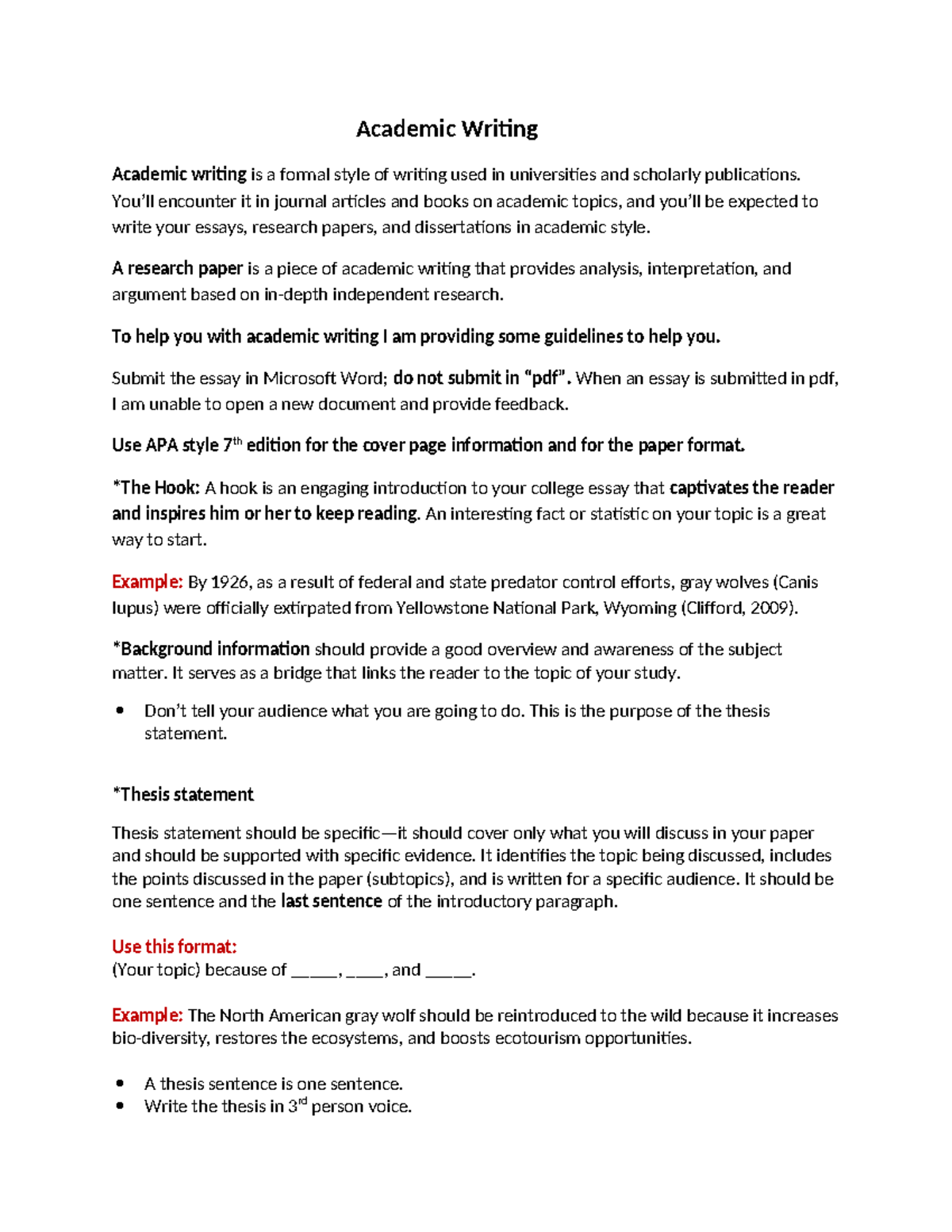 Academic Writing Guidelines - Academic Writing Academic writing is a ...