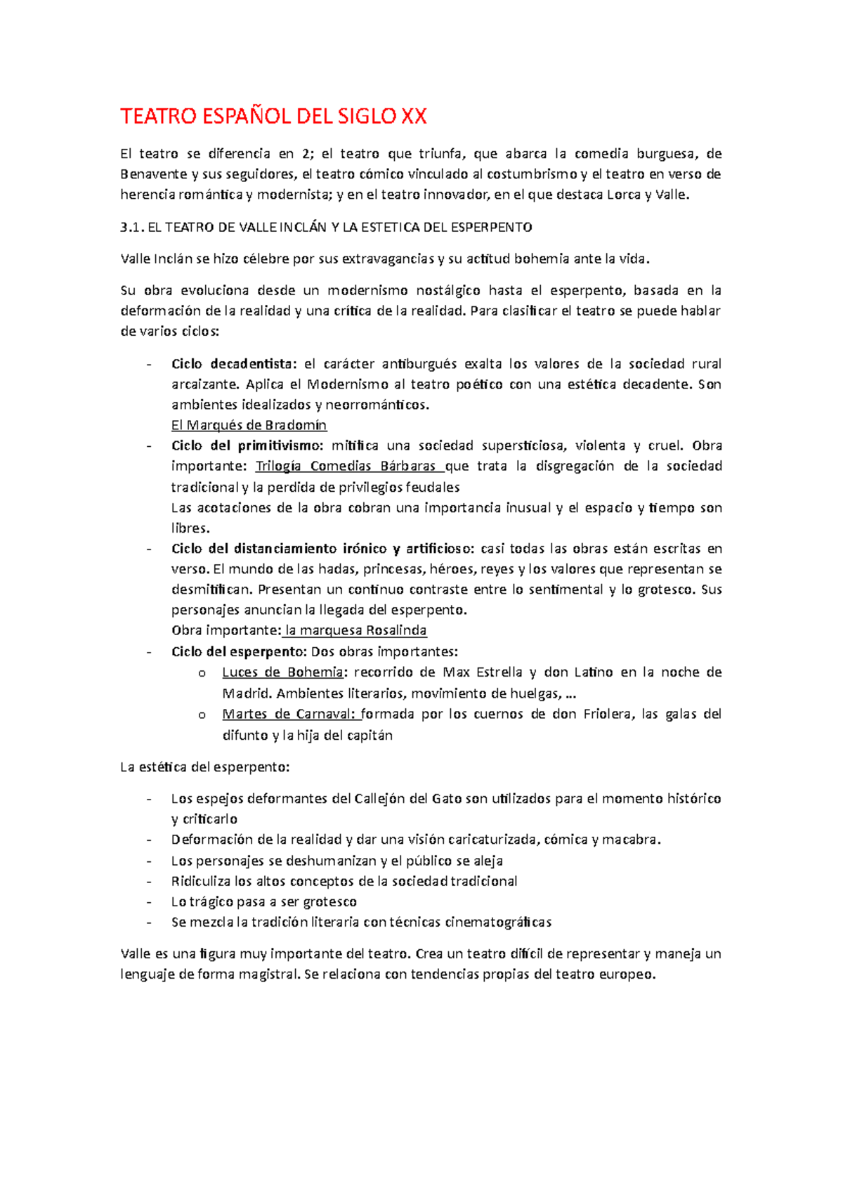Teatro siglo XX - TEATRO ESPAÑOL DEL SIGLO XX El teatro se diferencia ...