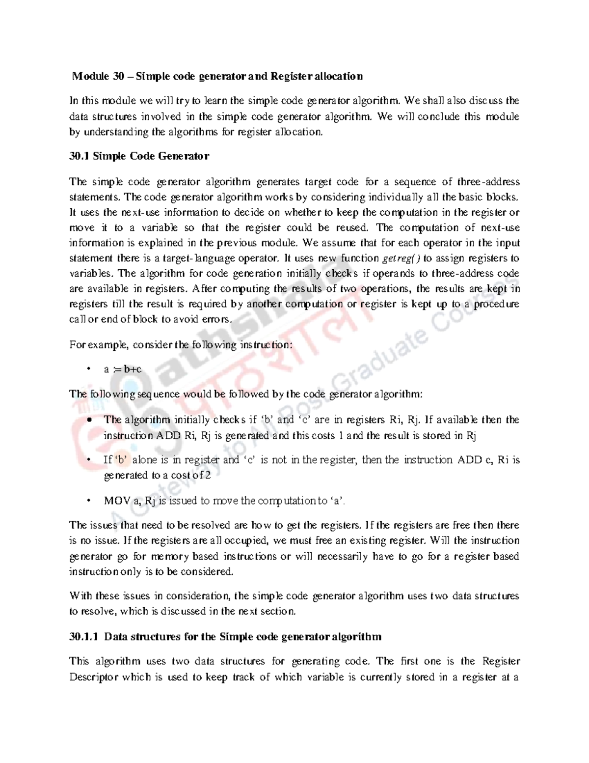 1495621768 Module 30 Content final - Module 30 – Simple code generator ...