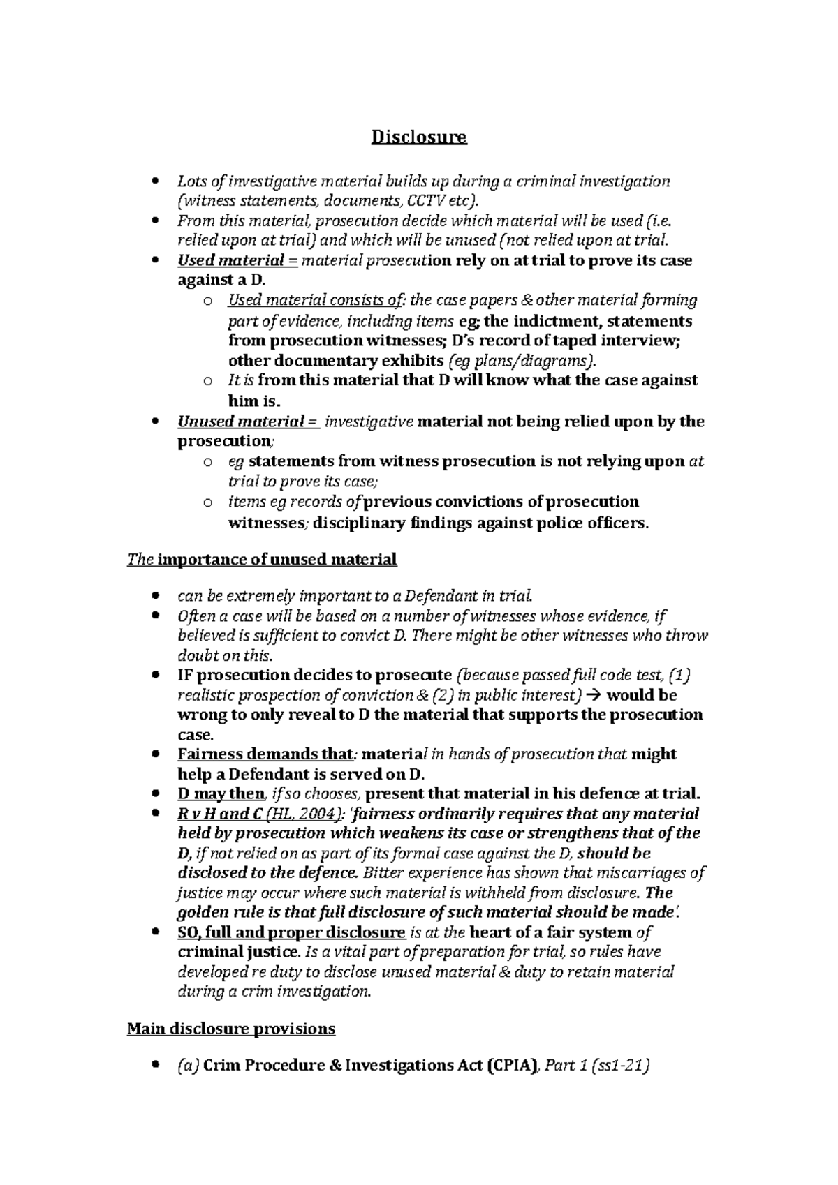 Criminal Disclosure 2018 - LAW-36615 - NTU - Studocu