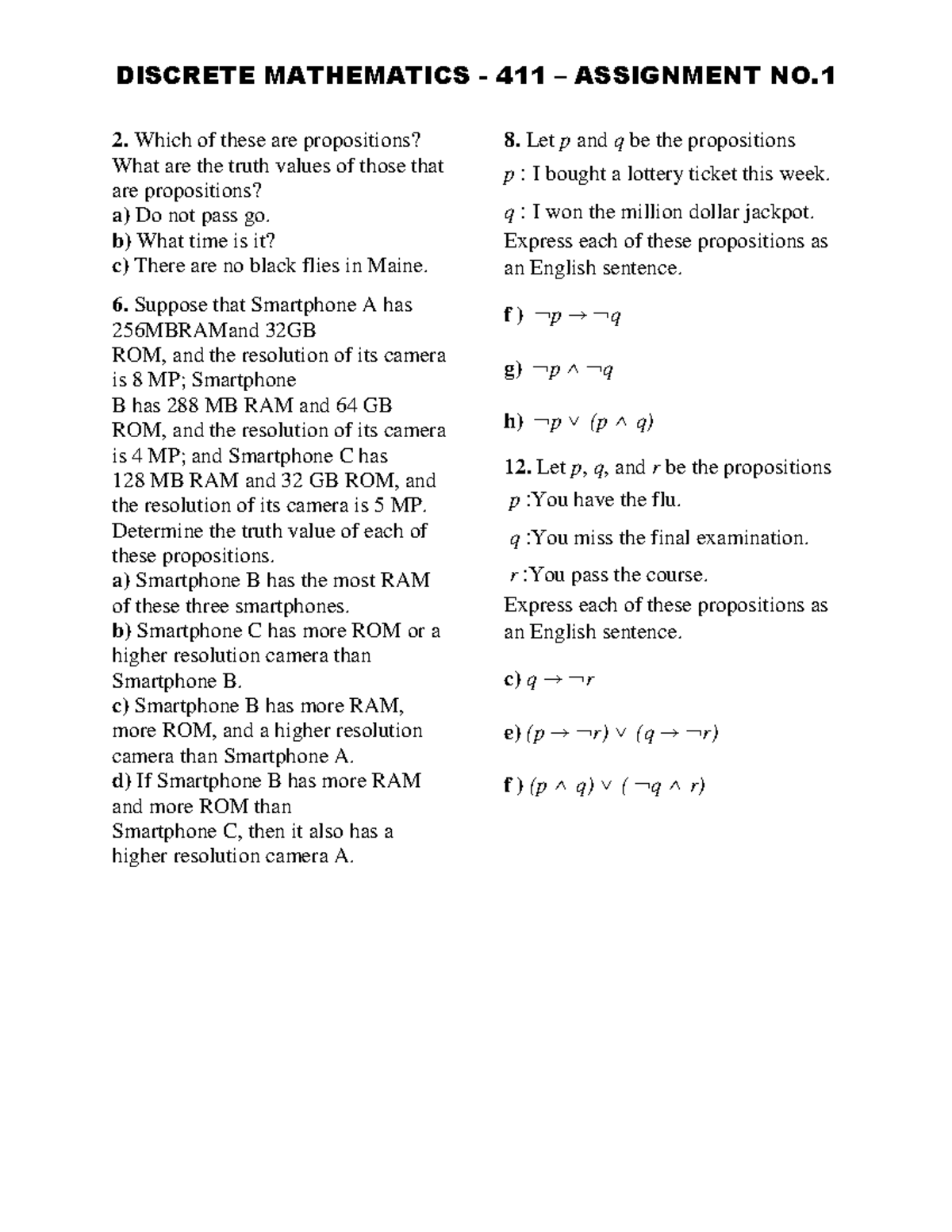 Discrete Mathematics Assignment No Warning Tt Undefined Function 32 Discrete Mathematics