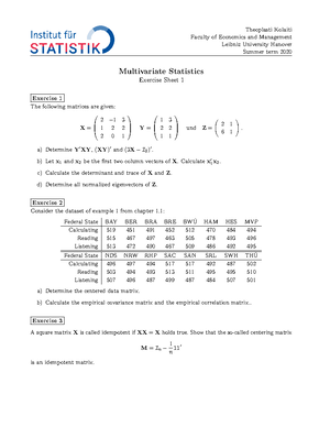 Multivariate Statistics - Exercise Sheet 2 - Theoplasti Kolaiti Faculty ...