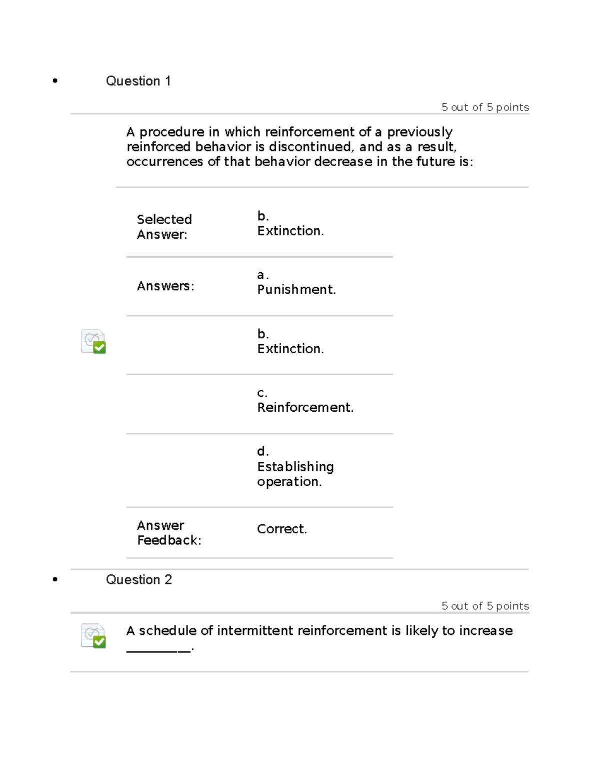 Unit 7 quiz - Unit seven quiz - Question 1 5 out of 5 points A ...
