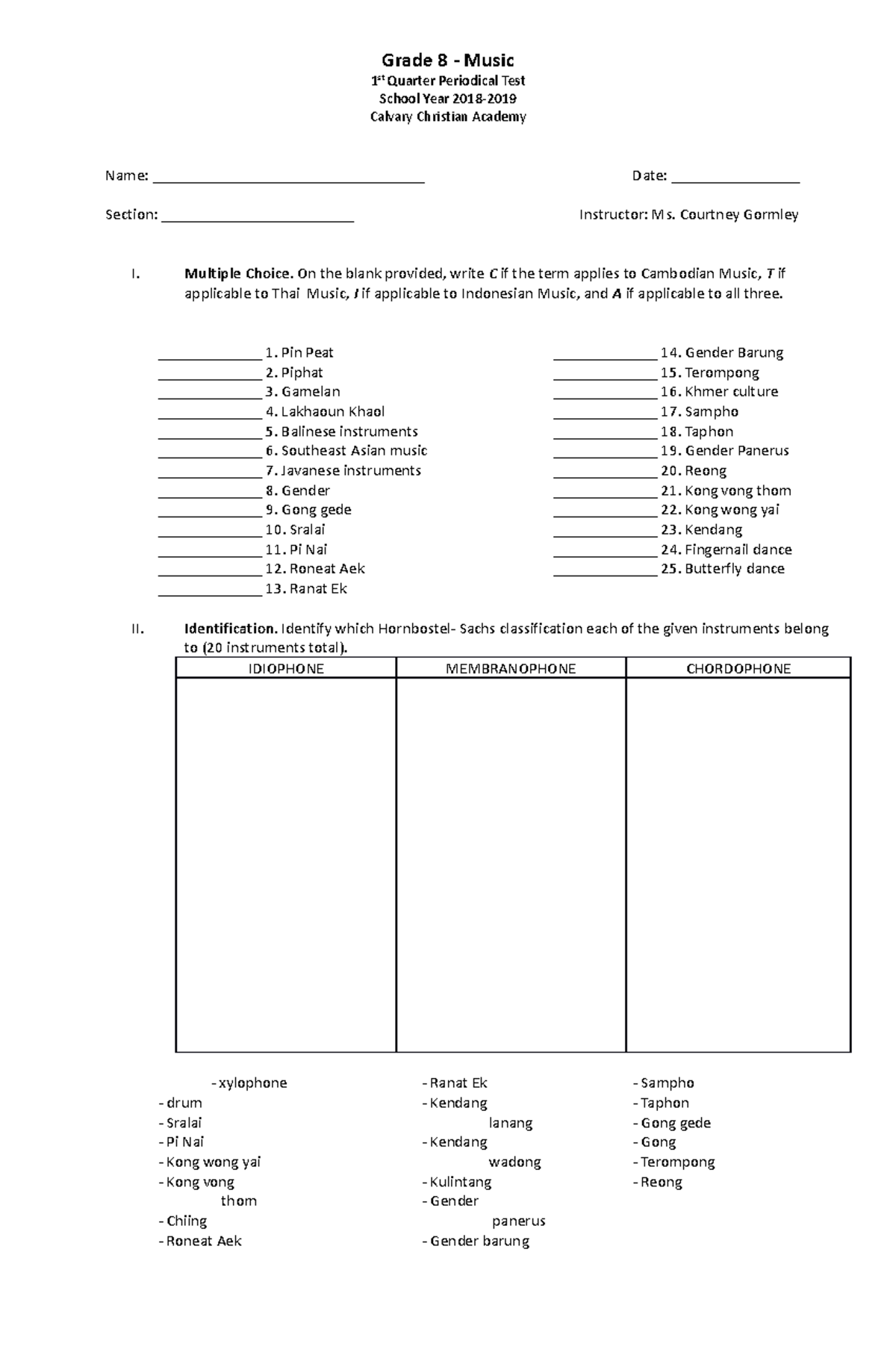 397347744 Grade 8 Music Periodical 1st Quarter 2018 - Grade 8 - Music 1 ...