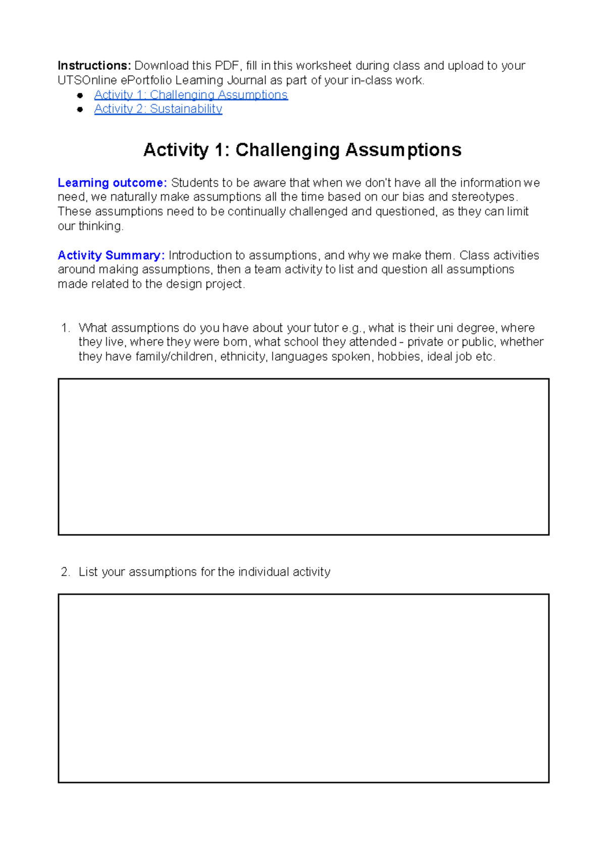 Week 9 - Student Worksheet - Instructions: Download this PDF, fill in ...