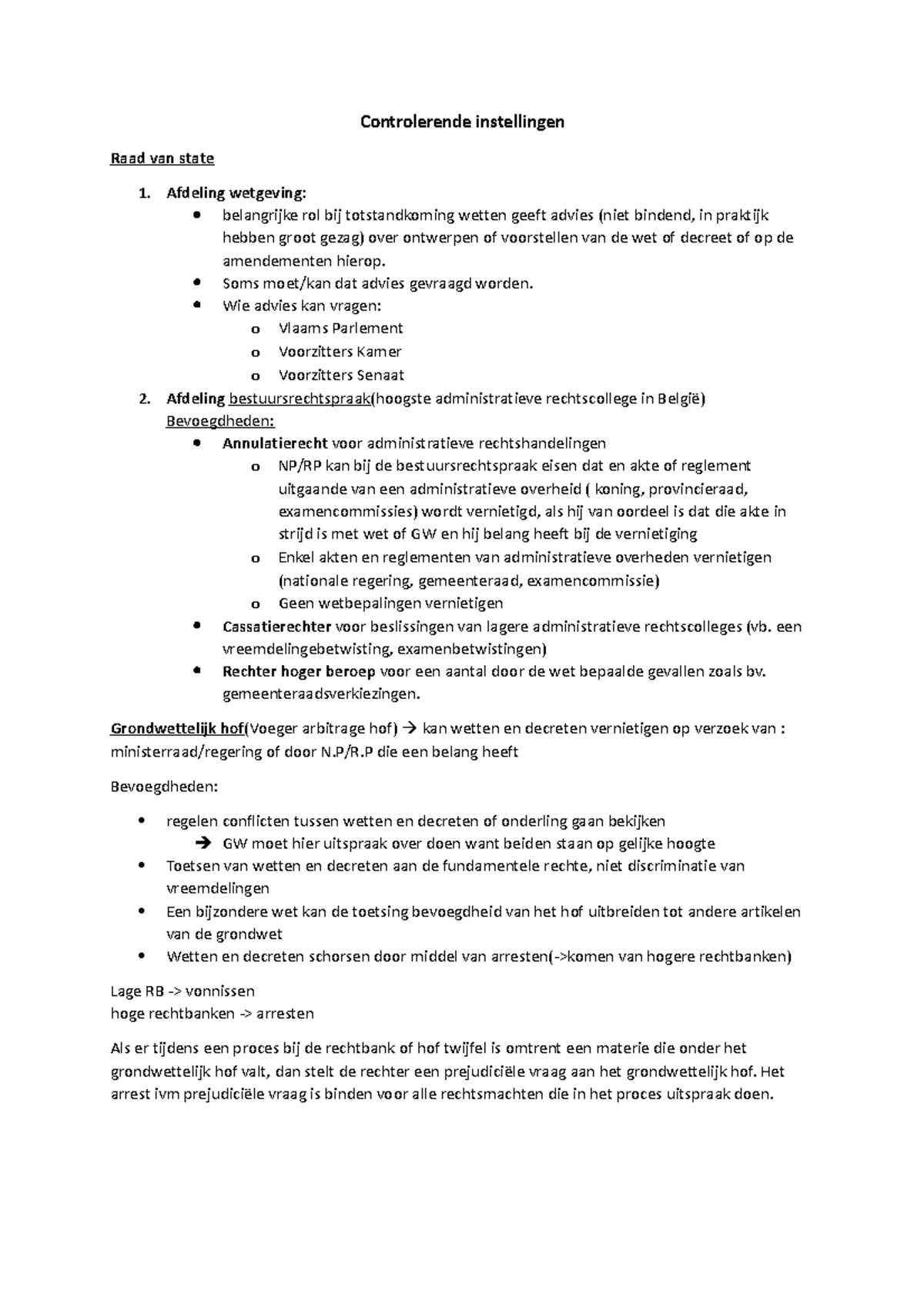 controlerende instellingen - Controlerende instellingen Raad van state ...