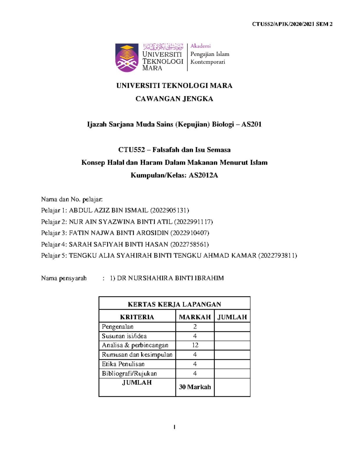 Handbook CTU552 - kertas kerja ctu - UNIVERSITI TEKNOLOGI MARA CAWANGAN ...