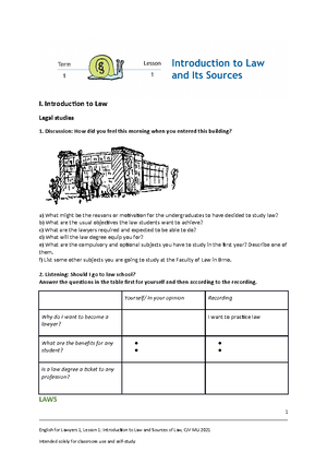 Lesson 05 Criminal Law - pracovní list - CRIMINAL LAW 1 Brainstorm in ...