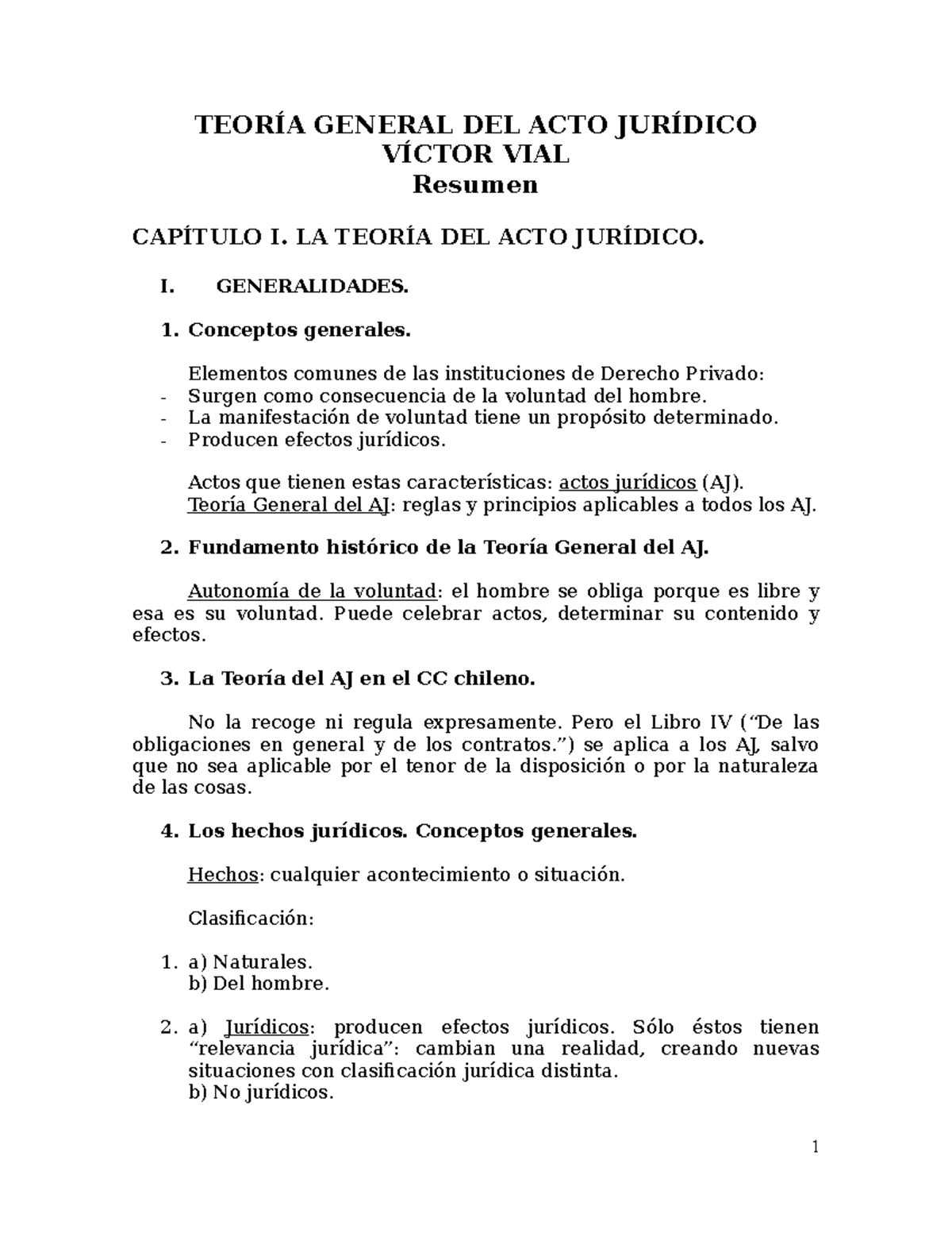 ACTO Juridico - Apuntes de derecho civil i - TEORÍA GENERAL DEL ACTO ...