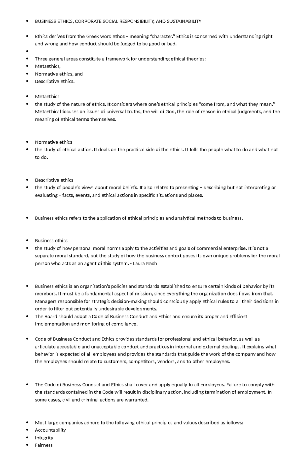 Business Ethics - BUSINESS ETHICS, CORPORATE SOCIAL RESPONSIBILITY, AND ...