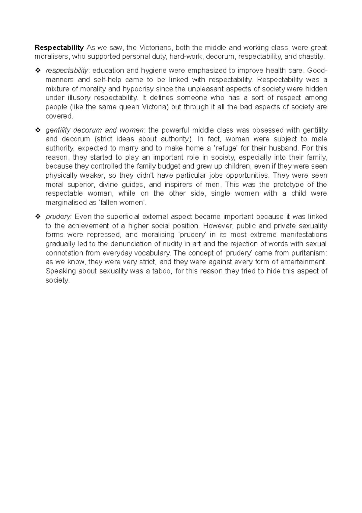 THE DAWN OF THE Victorian AGE - Respectability As we saw, the ...