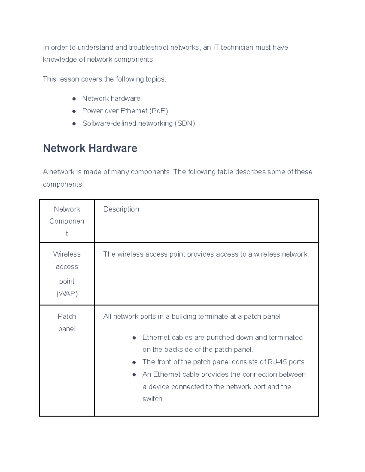 11.7.3 Network Infrastructure and Device Facts - In order to understand and troubleshoot ...