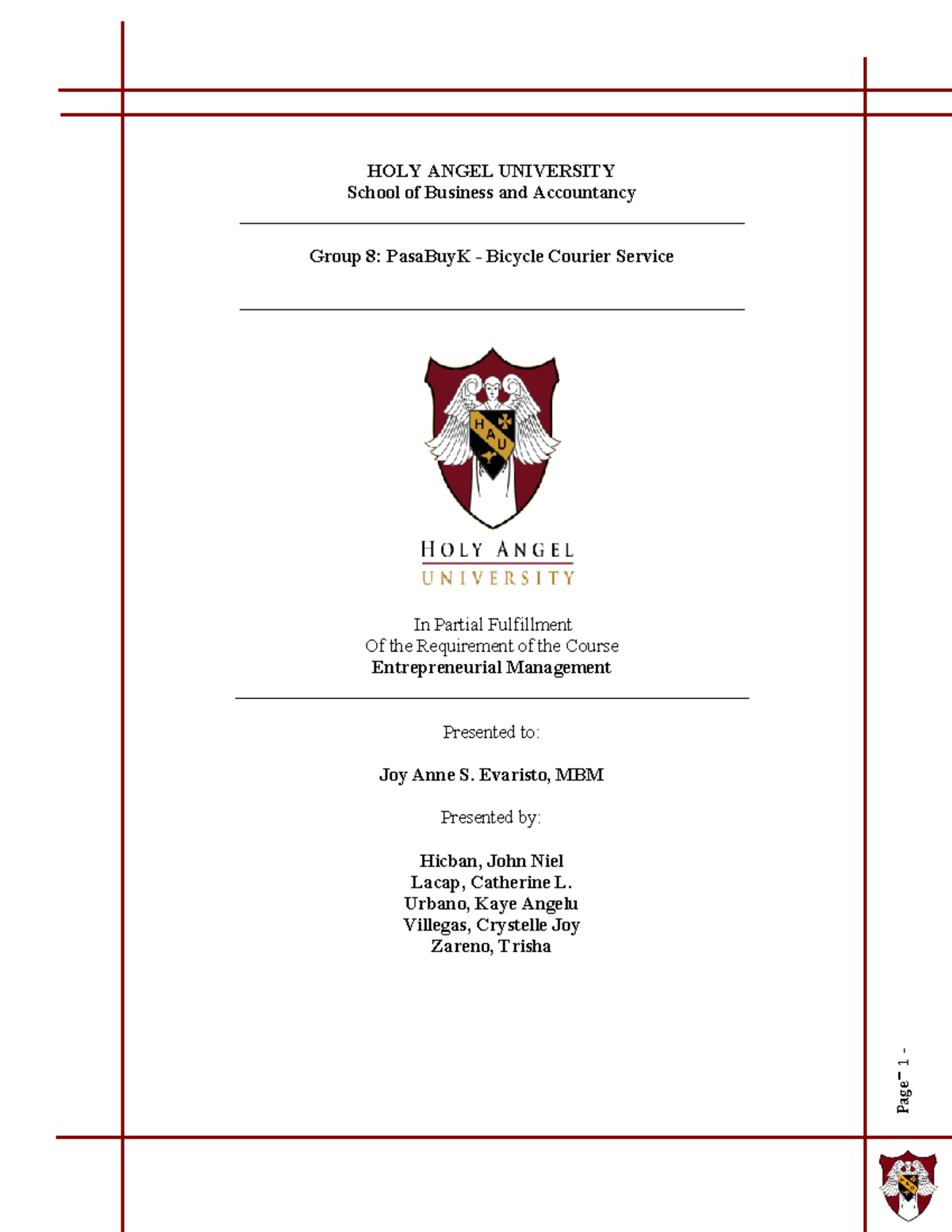 278E1A65 2E30 4014 B751 1AAB8DAB6A60 - 1 - HOLY ANGEL UNIVERSITY School ...